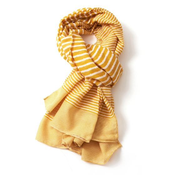 Cross Stripes Lightweight Scarf Yellow – Pippin Gifts Ltd