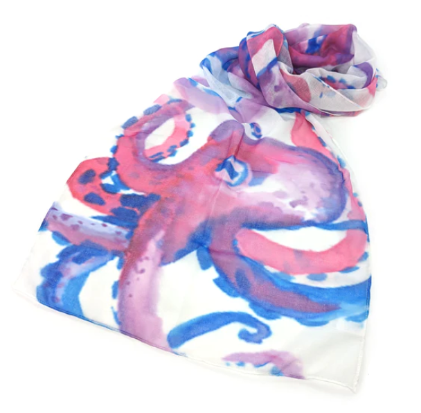 Octavia Octopus lightweight summer scarf – Pippin Gifts Ltd